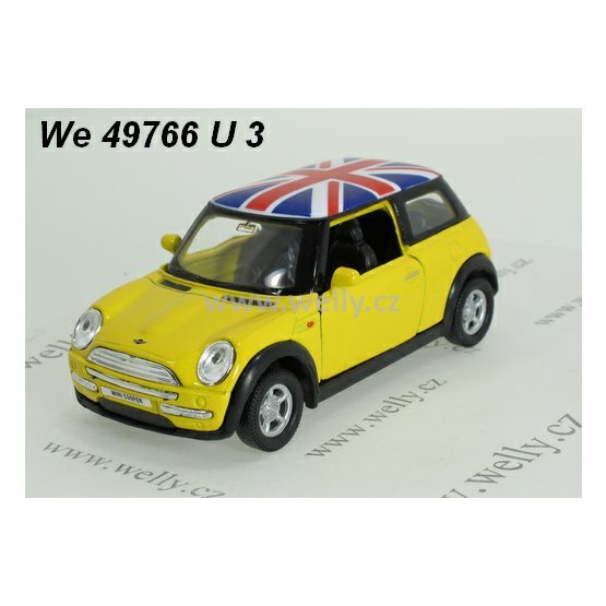 Welly 1:34-39 Mini Cooper (GB yellow) - code Welly 49766U, modely aut ...