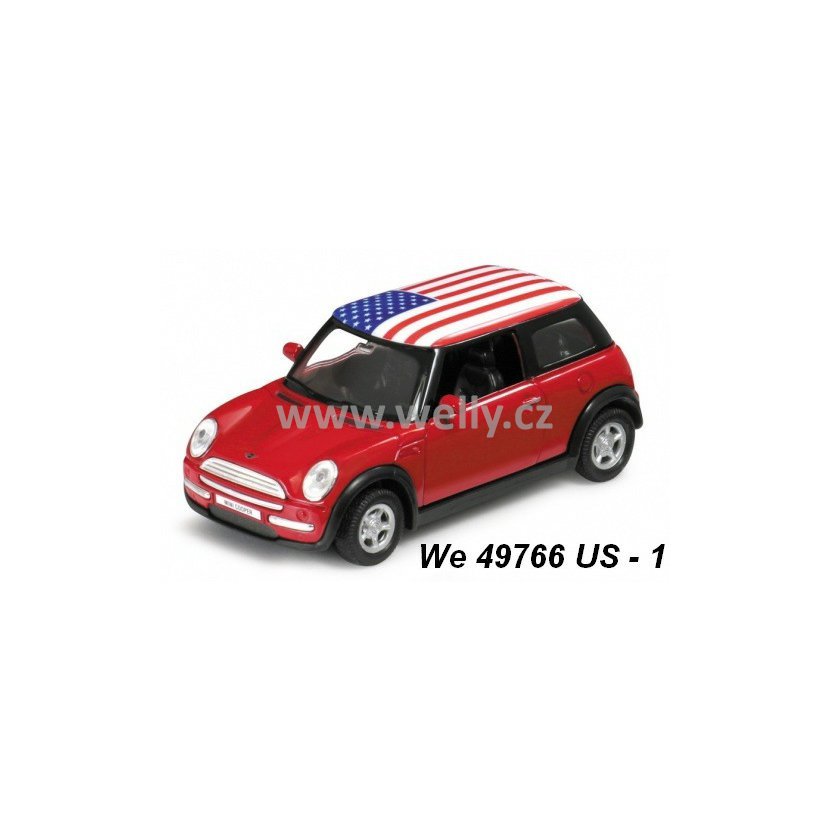 Welly 1:34-39 Mini Cooper (USA red) - code Welly 49766US, modely aut ...