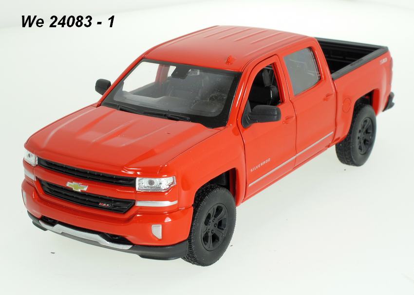 .Welly 1:24 Chevrolet Silverado 2017 (red) - code Welly 24083, modely ...